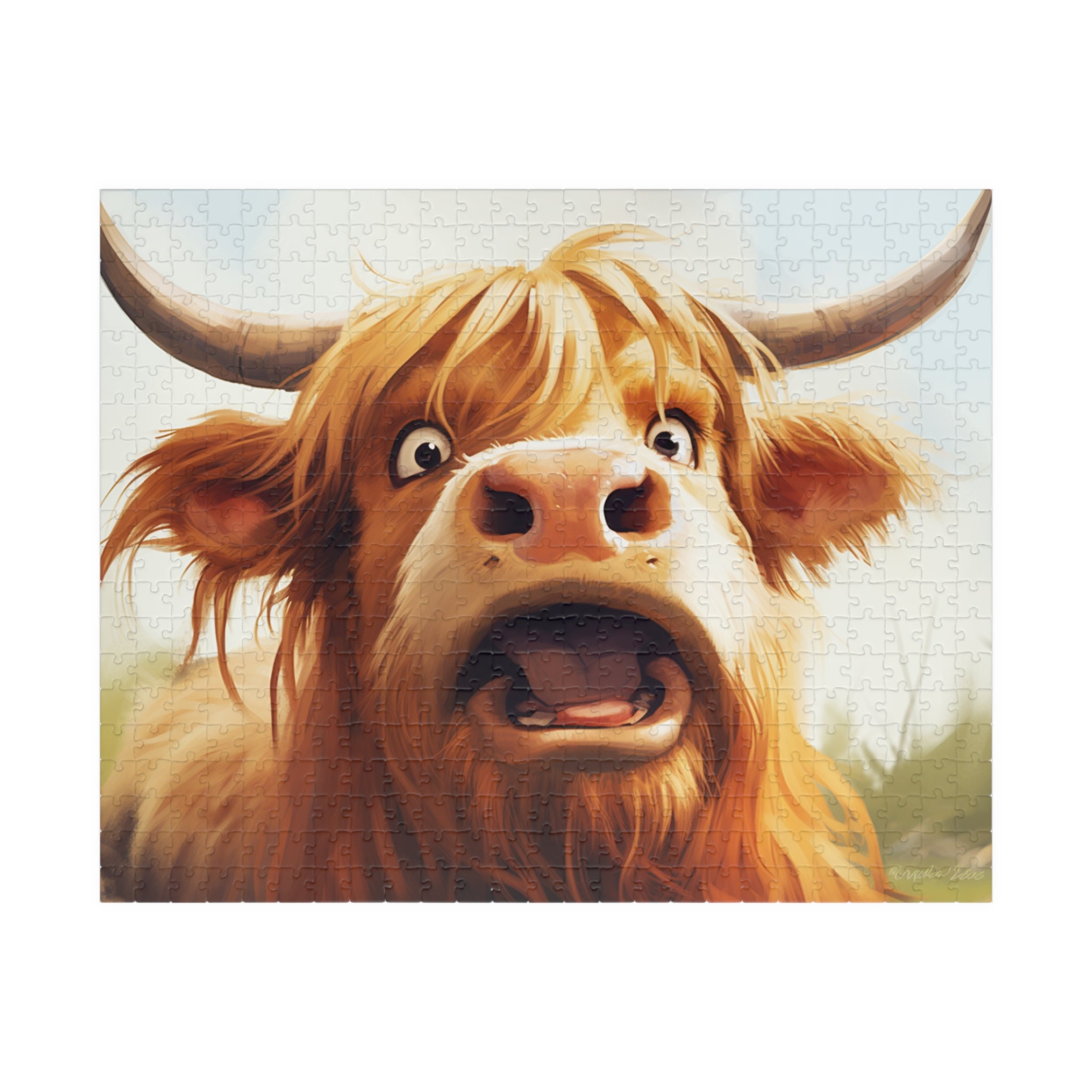 Shocked Highland Cow Puzzle 110, 252, 500, 1014-piece Close Up - Etsy