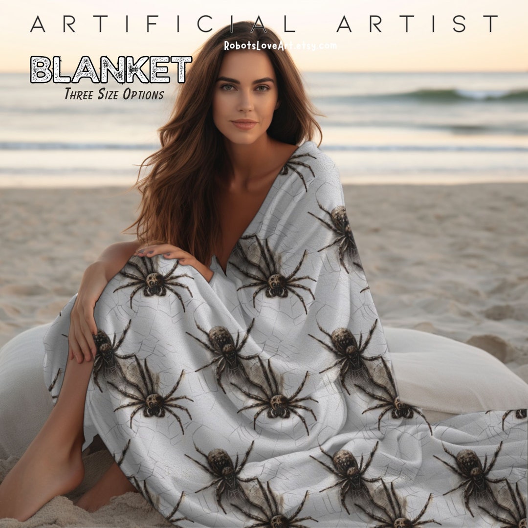 Creepy Wolf Spiders for Halloween Velveteen Plush Blanket Swaddling ...