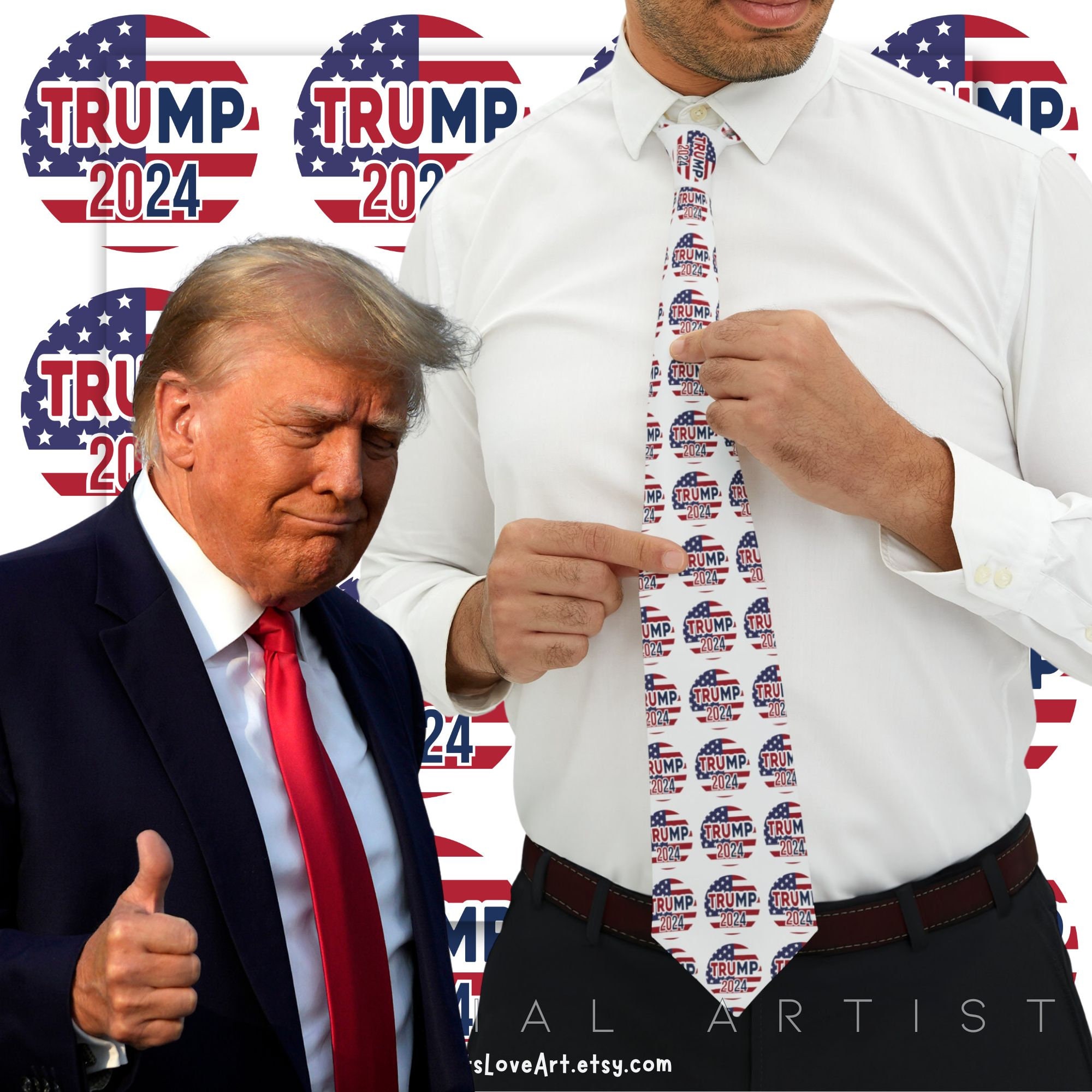 Trump 2024 Necktie Gift for Gift Exchange Silky Smooth Tie Young Power ...