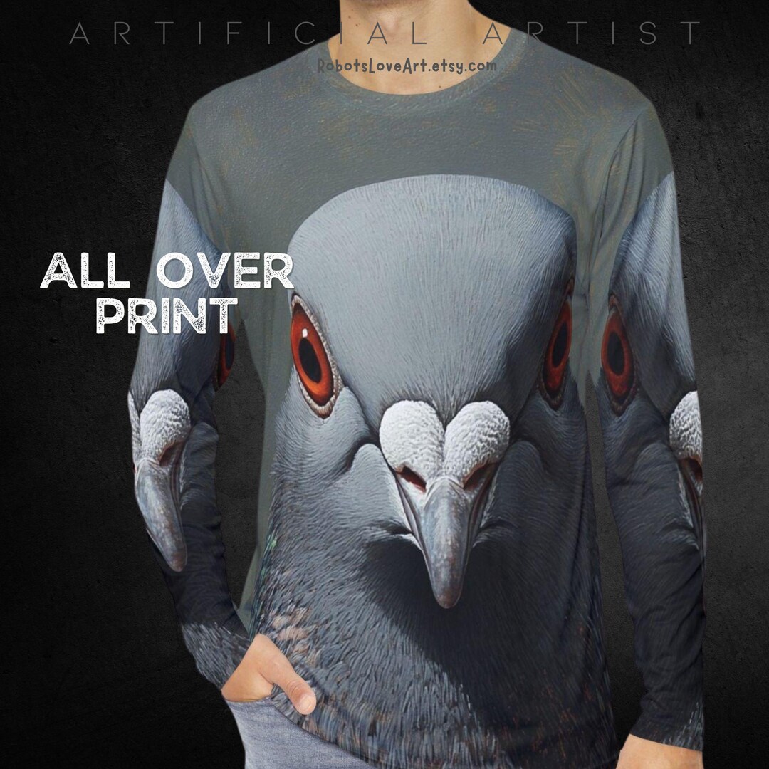 Bird Brain Pigeon Long Sleeve Shirt All Over Print Gift Bird Lover Bird ...