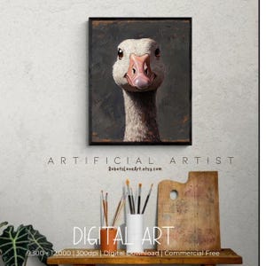 Handsome Goose Portrait Wall Art Instant Download Commercial Free Cute ...