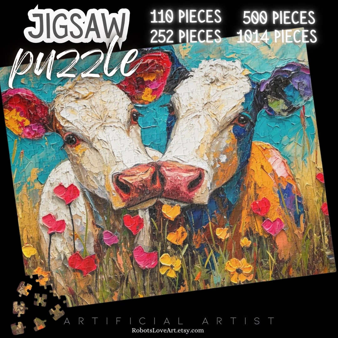 Cow Kisses Jigsaw Puzzle Intricate Puzzle Gift Puzzle Lover Peaceful ...