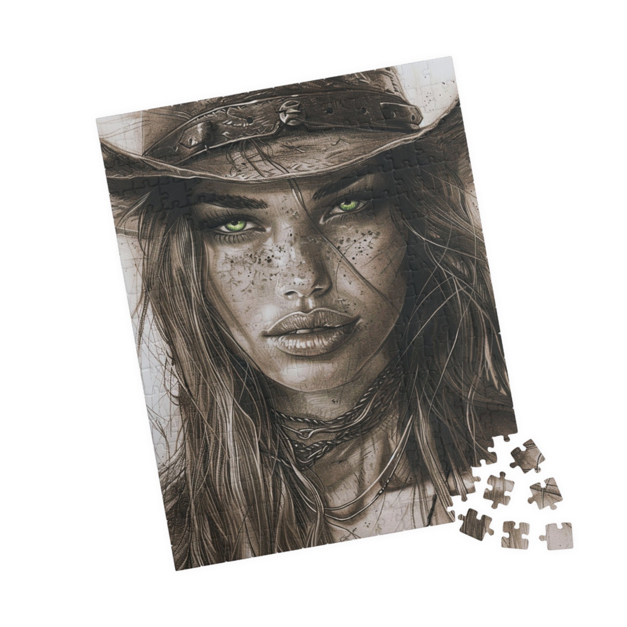 Pretty Cowgirl Jigsaw Puzzle Intricate Puzzle T Puzzle Lover Puzzle Jigsaw Beautiful Green