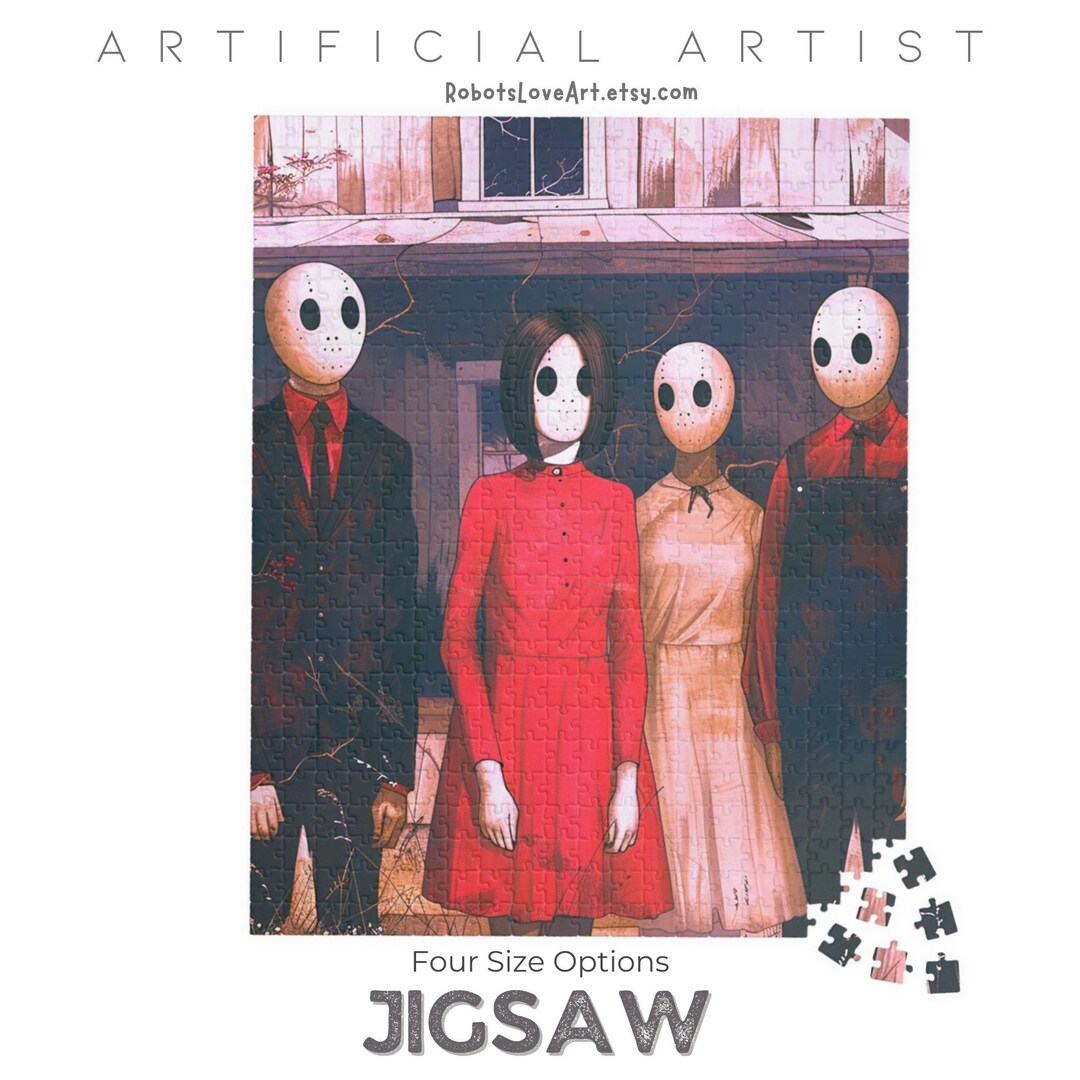 Spooky Family Portrait Jigsaw Puzzle Pair W Puzzle Table or Puzzle Pad ...