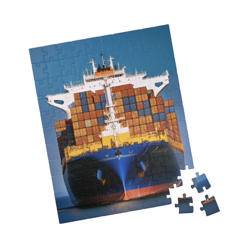 High Resolution Fully Loaded Cargo Ship Jigsaw Puzzle Pair W Puzzle ...
