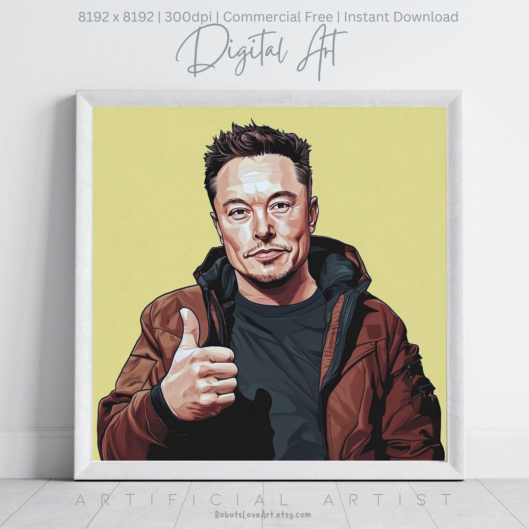 Elon Musk Thumbs up Digital Wall Art – DOGE Government Efficiency PNG ...