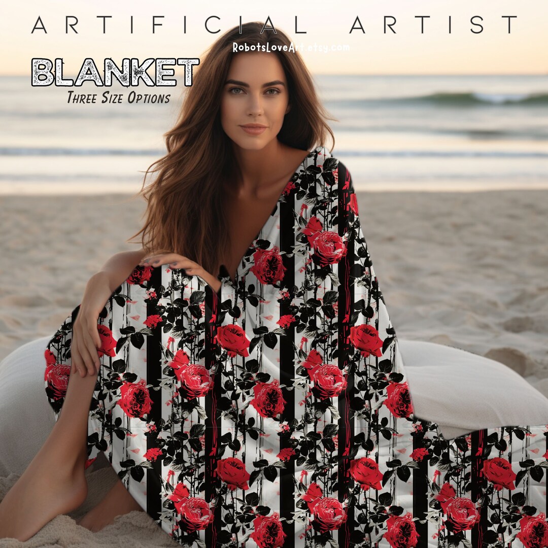 Grunge Emo Thorn Rose Velveteen Plush Blanket Super Soft Lightweight ...