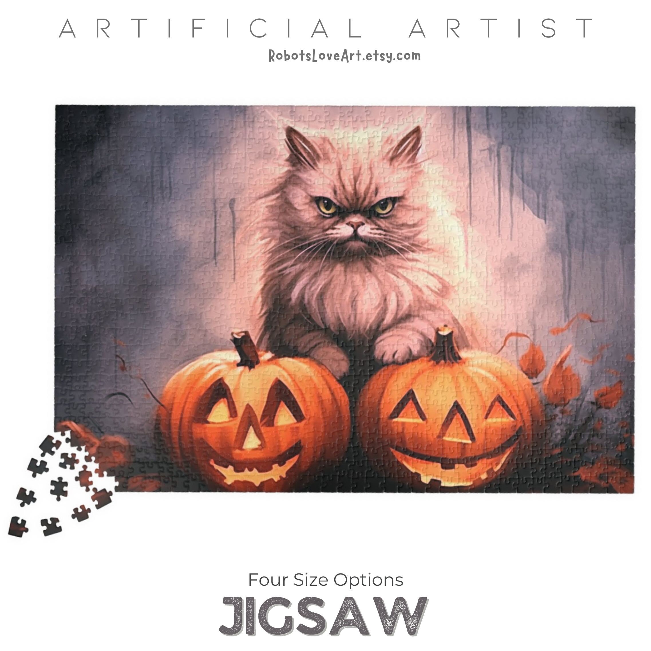 Halloween Kitty Cat Puzzle 110, 252, 500, 1014-piece Friendly Oct 31st ...