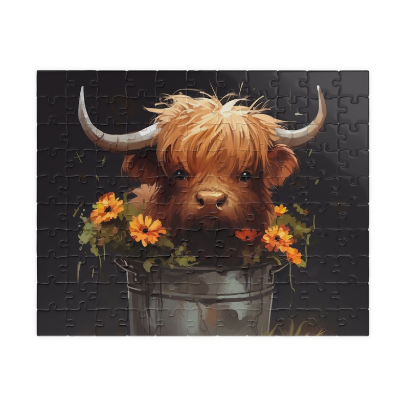 Highland Cow in a Bucket Puzzle 110,252,500, 1014-piece - Etsy