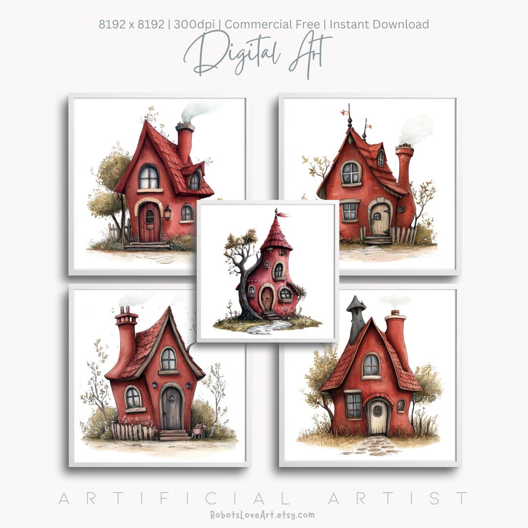 Little Red Fairy House Clipart Bundle Instant Download Commercial Free ...