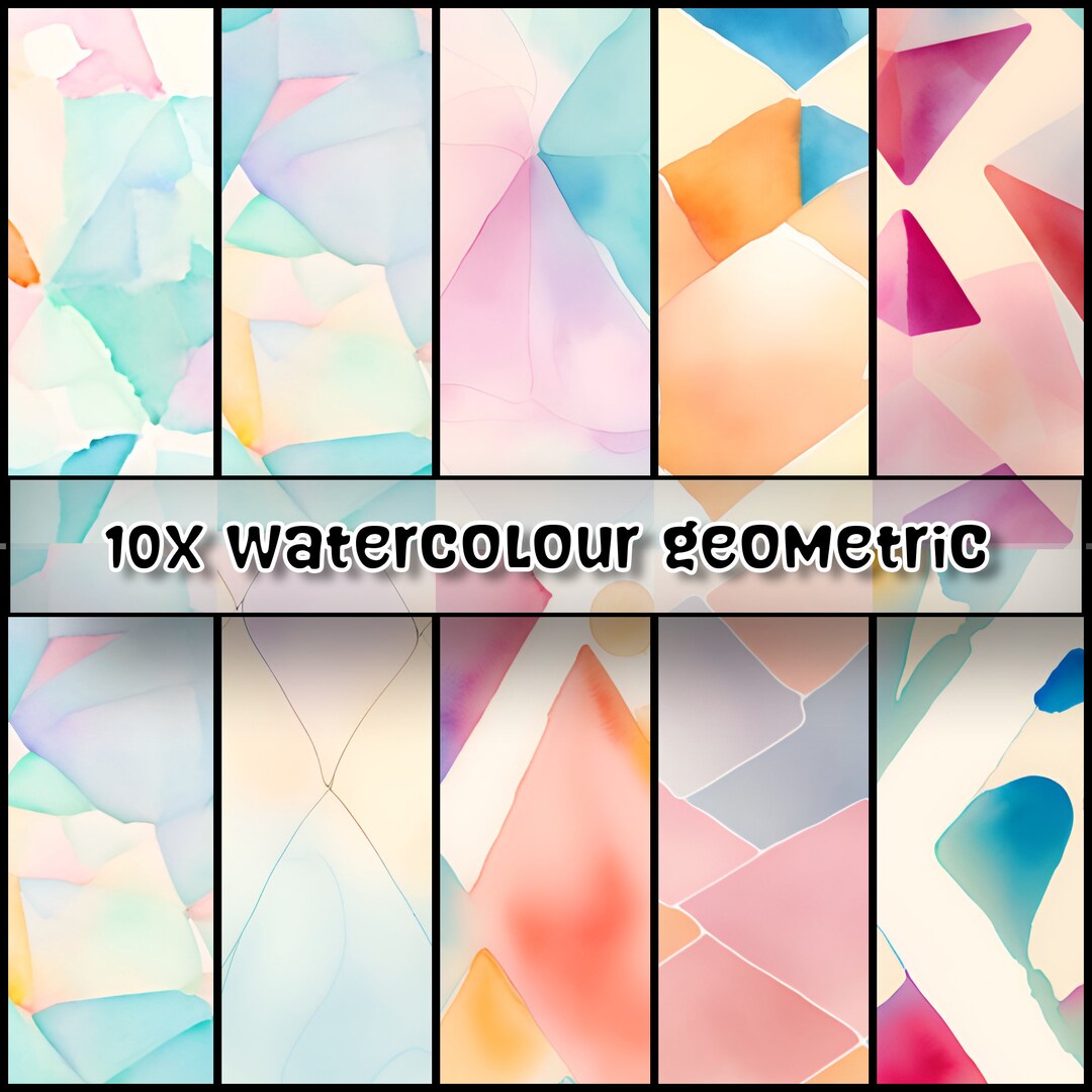 Seamless Watercolour Geometric Shapes Patterns - Etsy