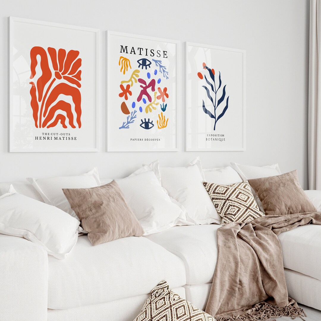 Colorful Set of 3 Henri Matisse I Modern Henri Matisse Flower Style Art ...