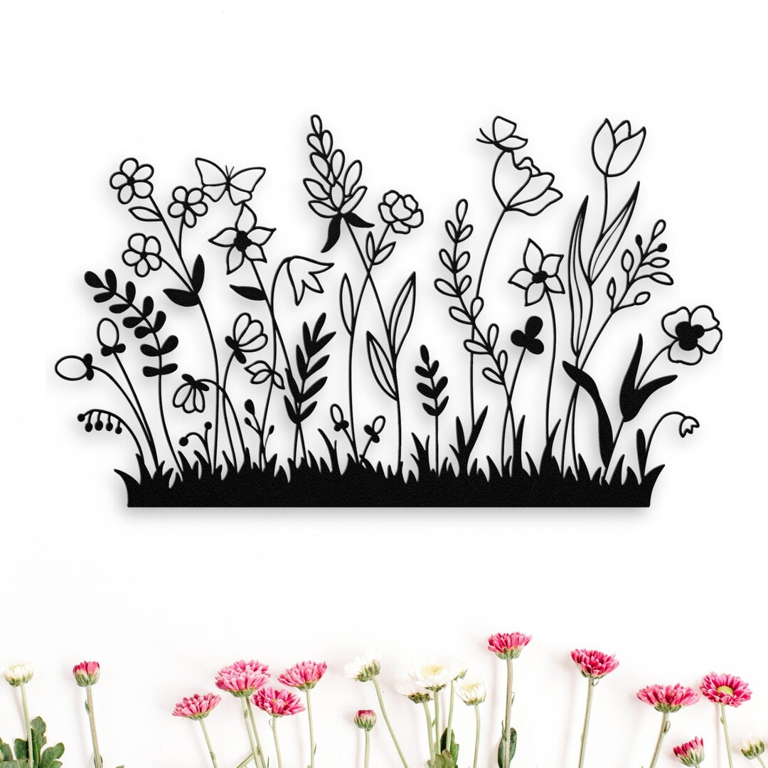 Wild Flower Garden Signs Outdoor Metal Garden Sign Decor Flower Market ...