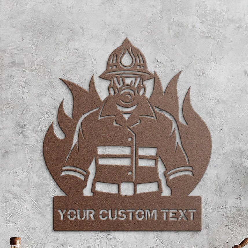 Custom Fireman Sign, American Firefighter Sign, Fireman Metal Wall Art ...