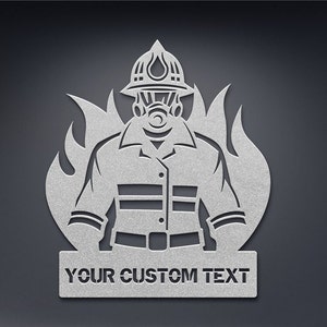 Custom Fireman Sign, American Firefighter Sign, Fireman Metal Wall Art ...