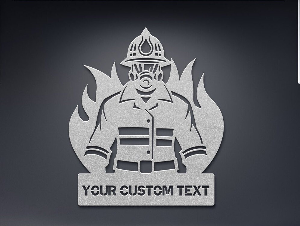 Custom Fireman Sign, American Firefighter Sign, Fireman Metal Wall Art ...