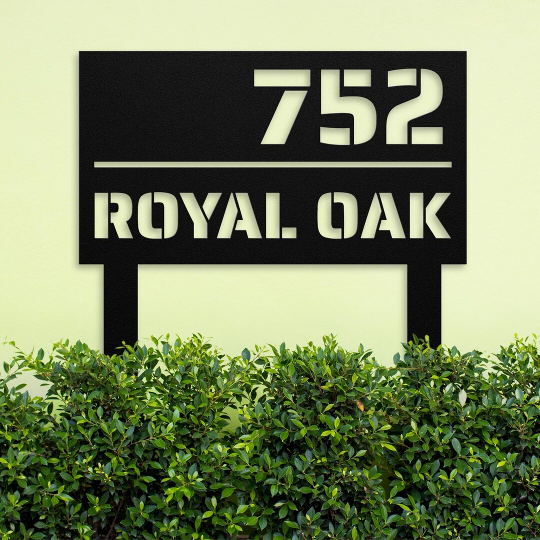 Personalized House Number Sign Metal Outdoor House Numbers Yard Address ...