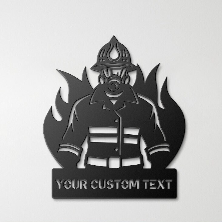 Custom Fireman Sign, American Firefighter Sign, Fireman Metal Wall Art ...