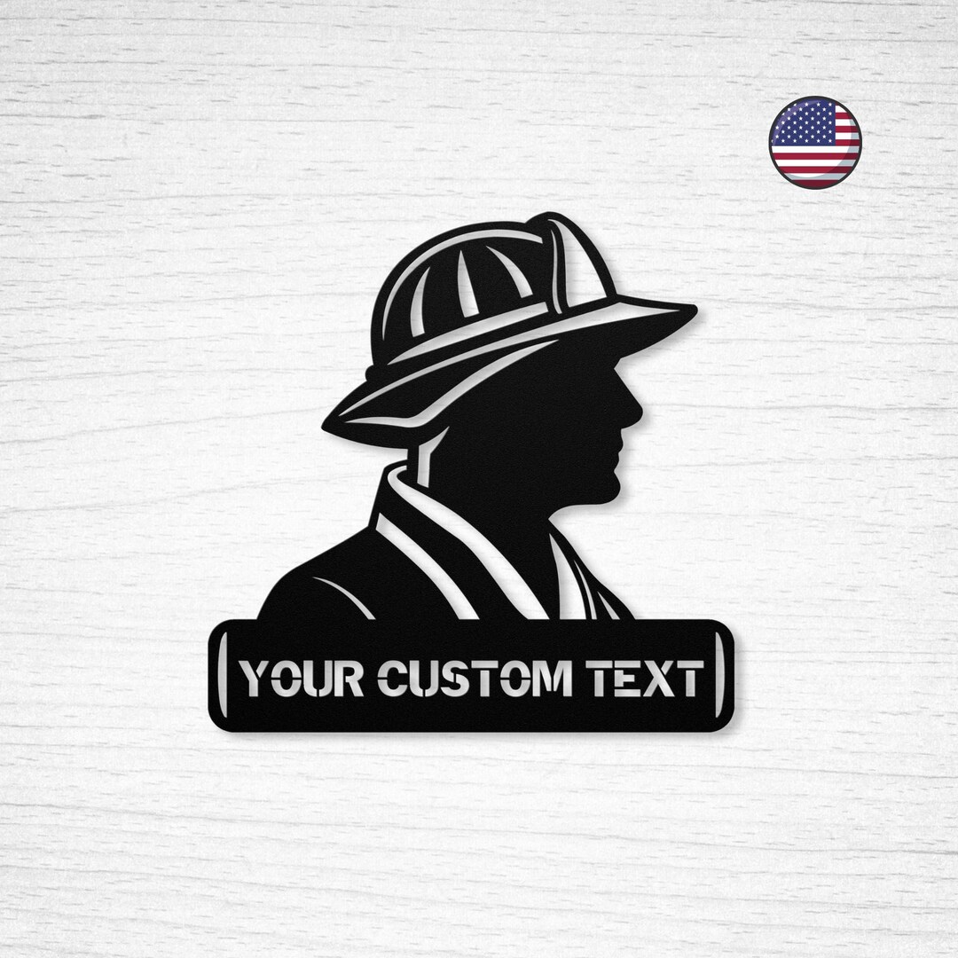 Custom Firefighter Sign, Fireman Metal Wall Art, Fire Department Sign ...