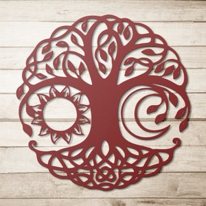Celtic Tree of Life With Sun and Moon, Family Tree, Front Door Welcome ...
