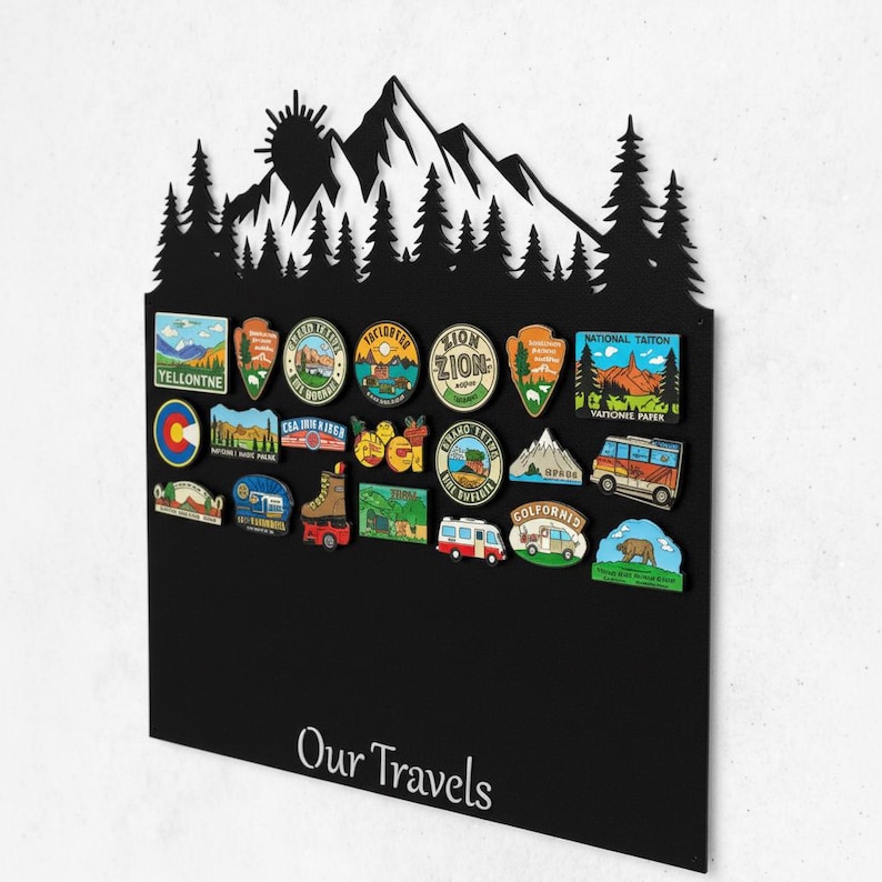 Travel Magnet Board, Mountain Metal Board, Custom Board for Travel ...