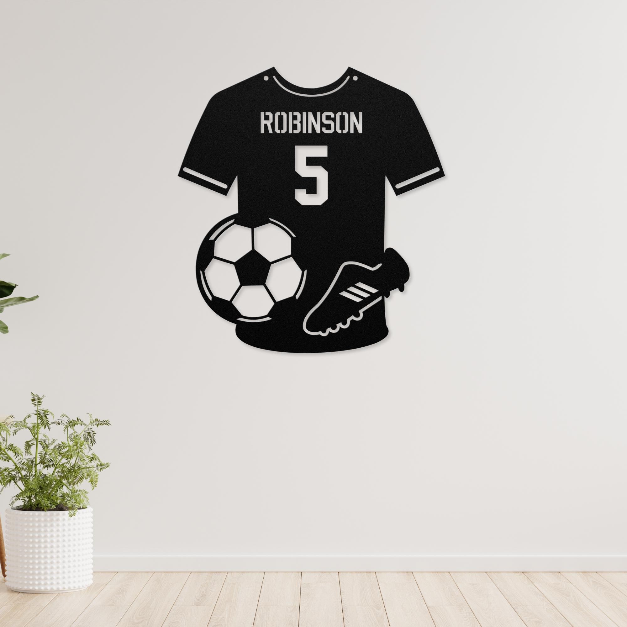 Personalized Soccer Jersey Number Sign, Custom Soccer Metal Art, Soccer ...