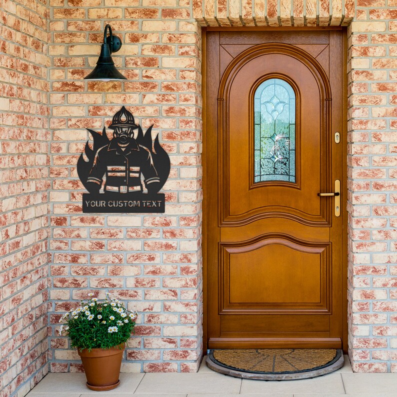 Custom Fireman Sign, American Firefighter Sign, Fireman Metal Wall Art ...