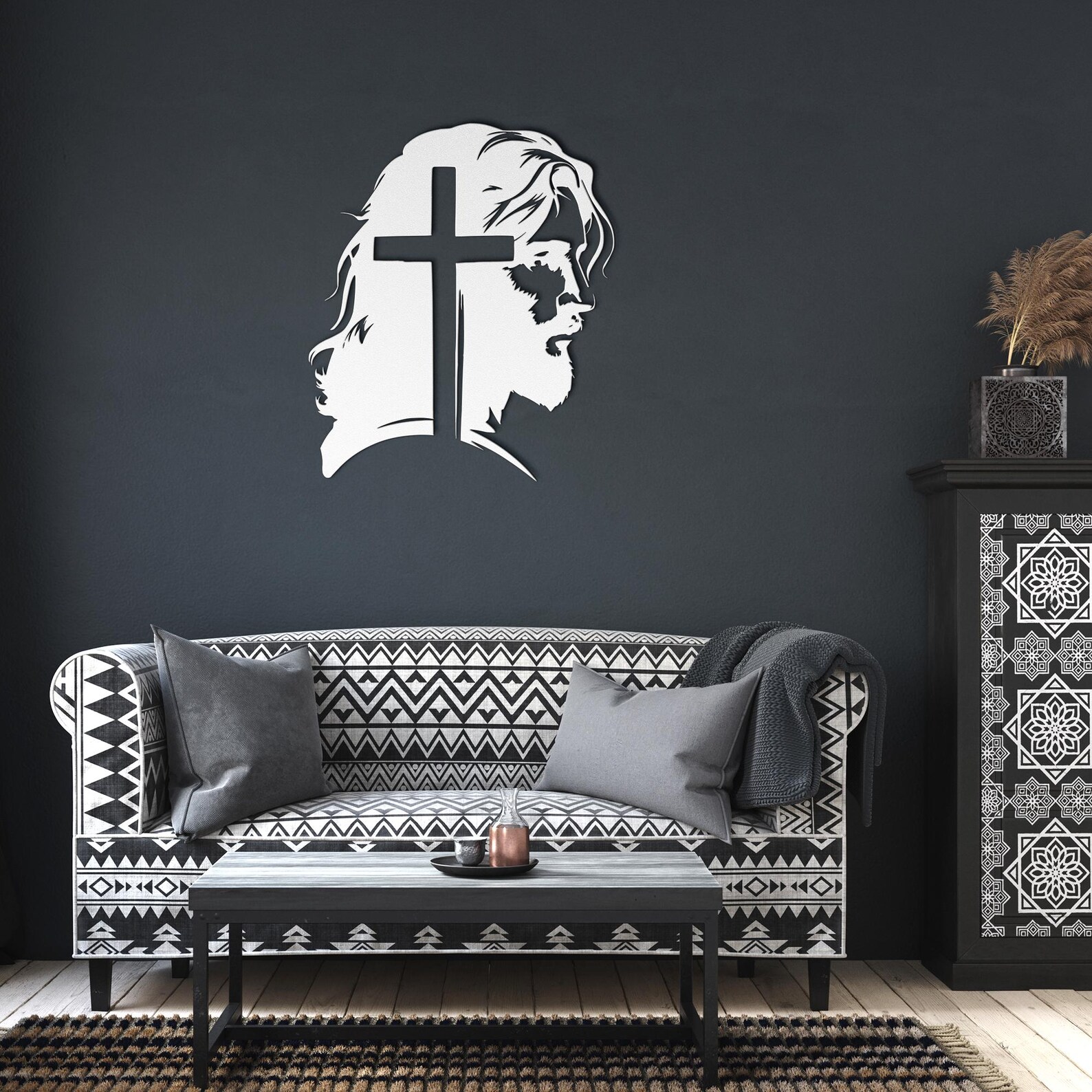 Jesus Christ Cross Sign, Metal Catholic Jesus Love Cross, Jesus With A ...