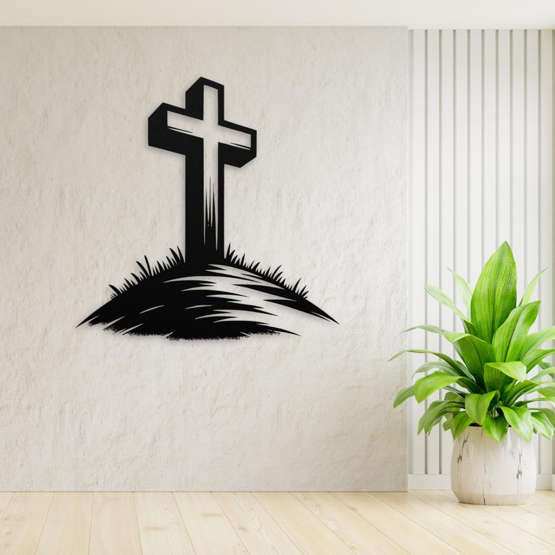Metal Cross Sign, Catholic Jesus Christ Crucifix Cross Wall Art, Metal ...