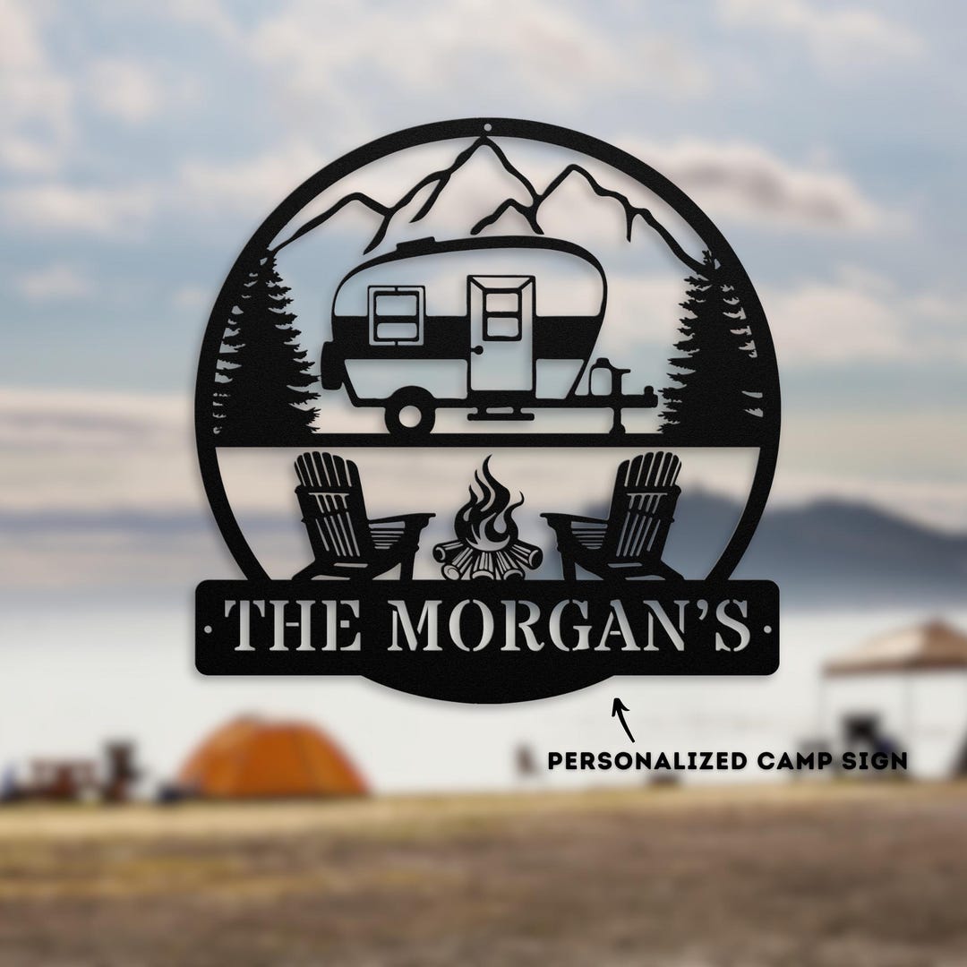 Custom Family Camping Sign Metal Camping Sign Campfire Sign Custom ...