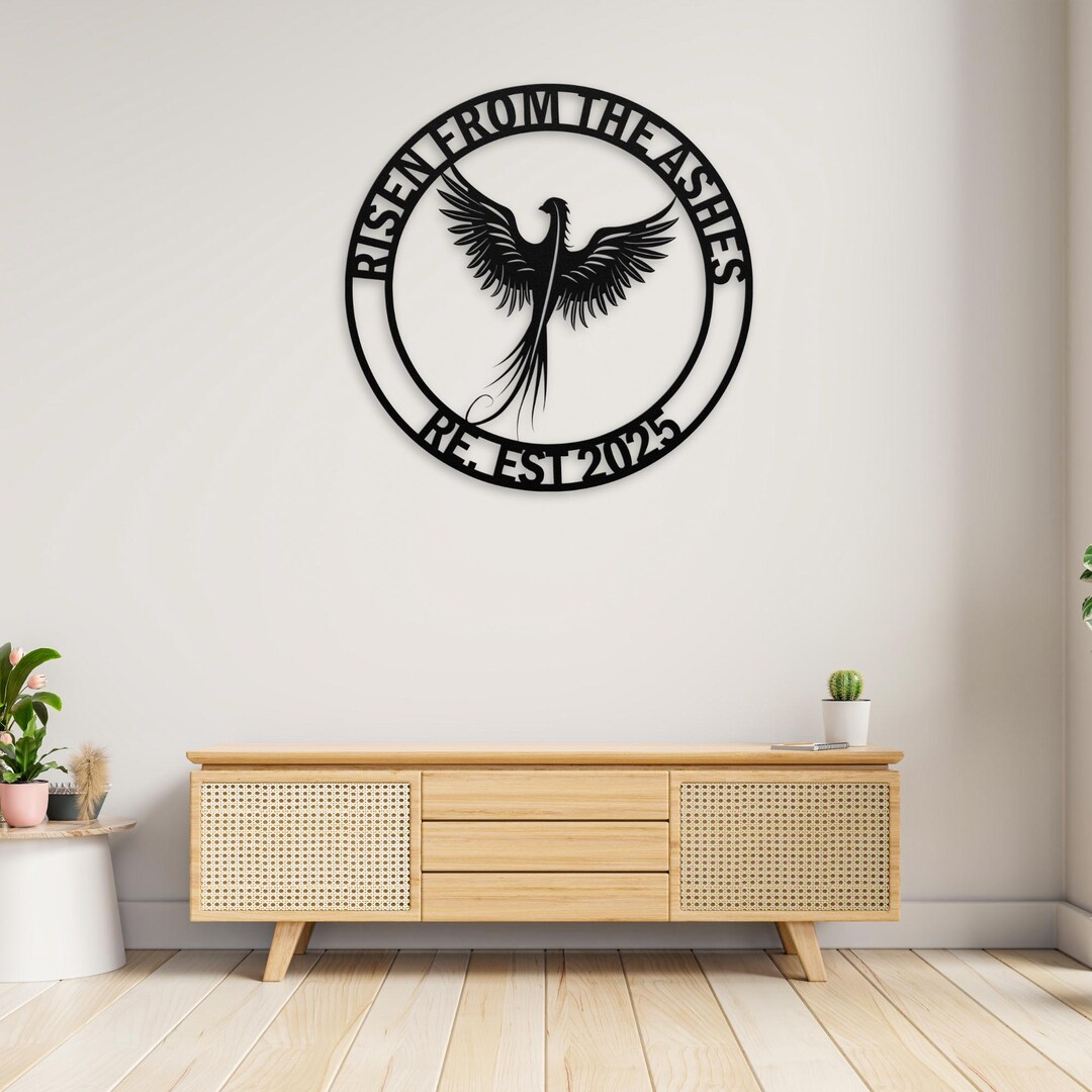 Custom Phoenix Rising Art, Metal Phoenix Art Home Wall Decor ...
