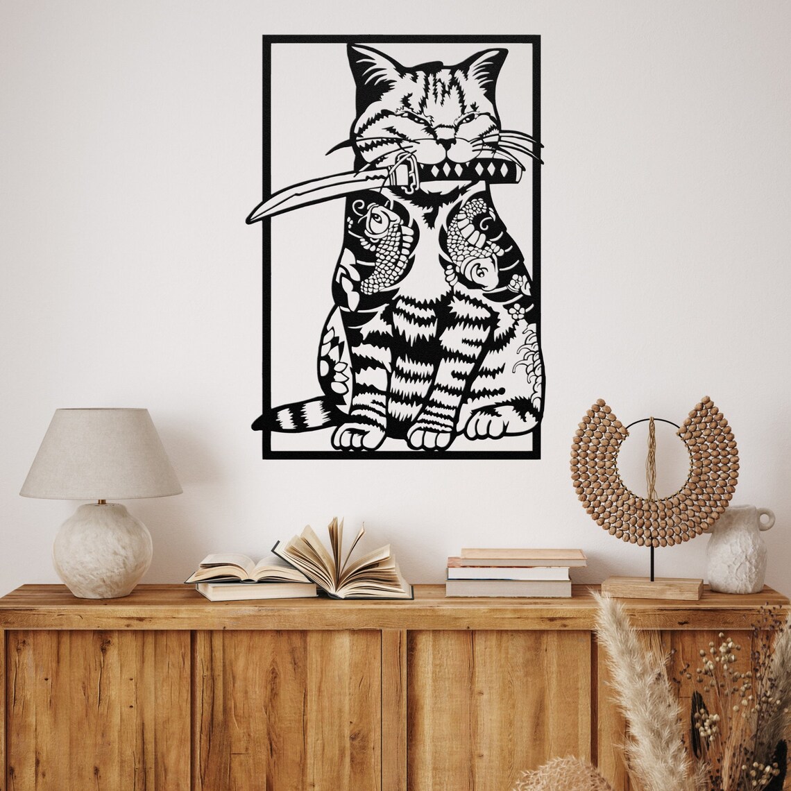 Catana Wall Art, Samurai Sword Decor, Katana Basement Decor, Japanese ...
