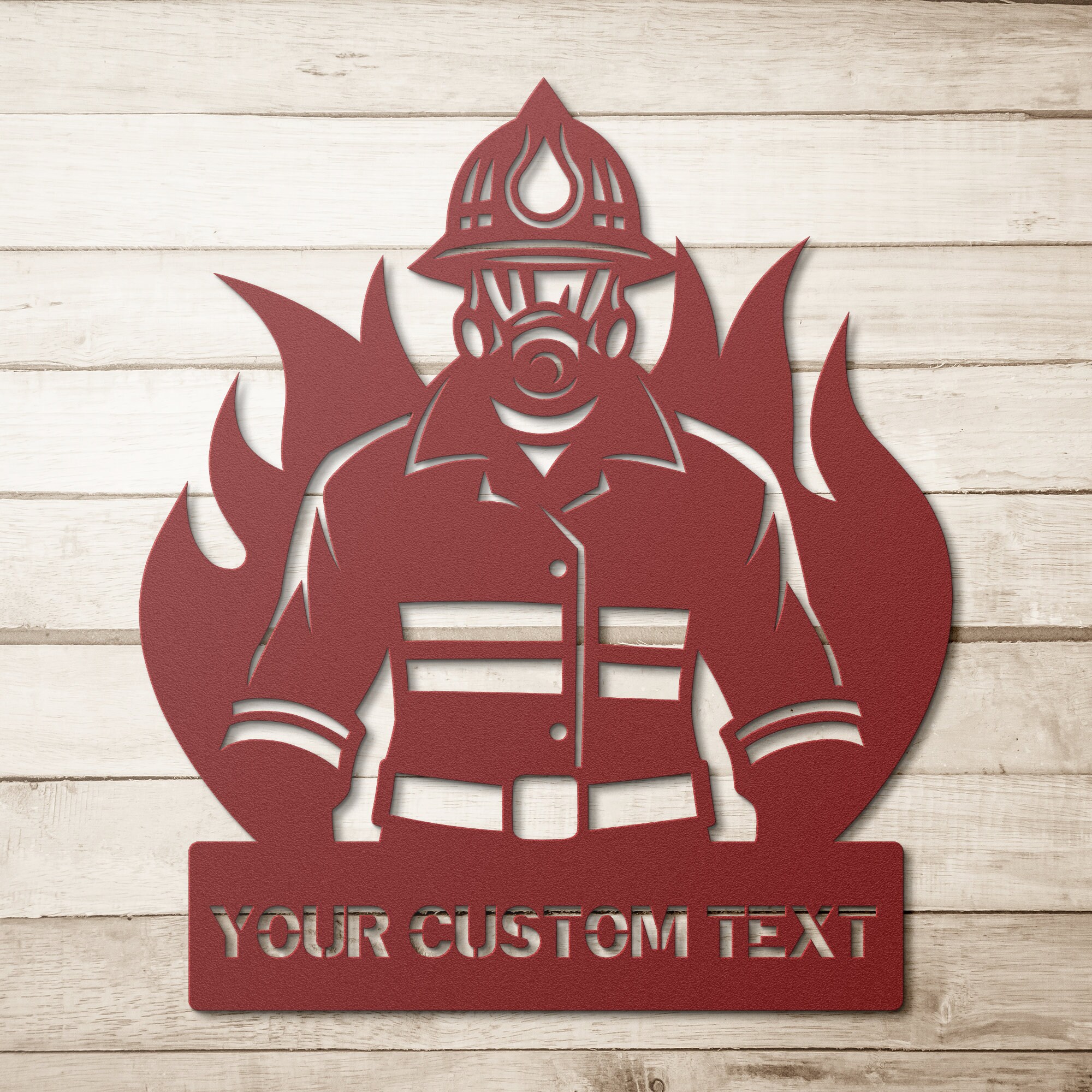 Custom Fireman Sign, American Firefighter Sign, Fireman Metal Wall Art ...