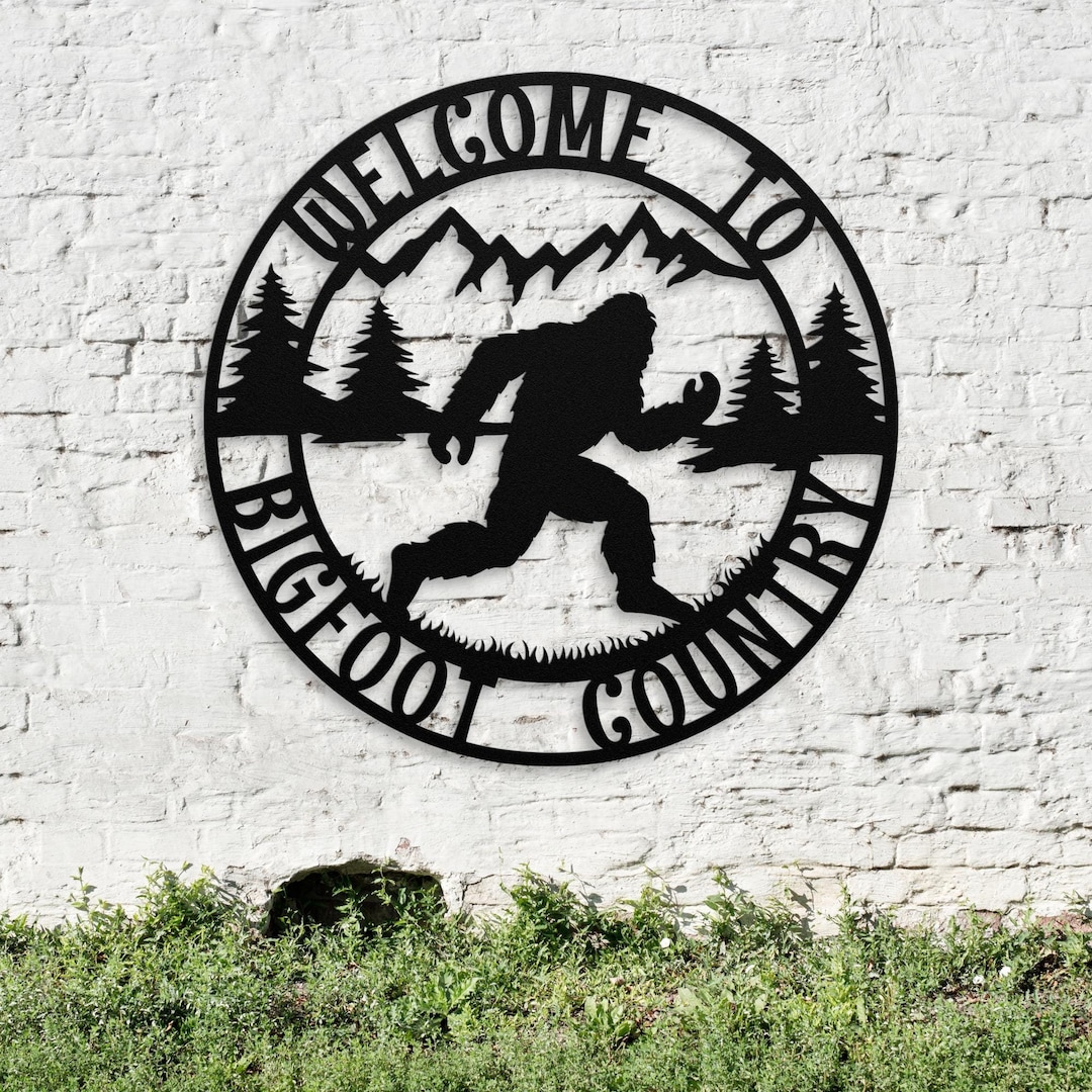 Custom Bigfoot Mountain Metal Sign Metal Sasquatch Art Bigfoot Yard ...
