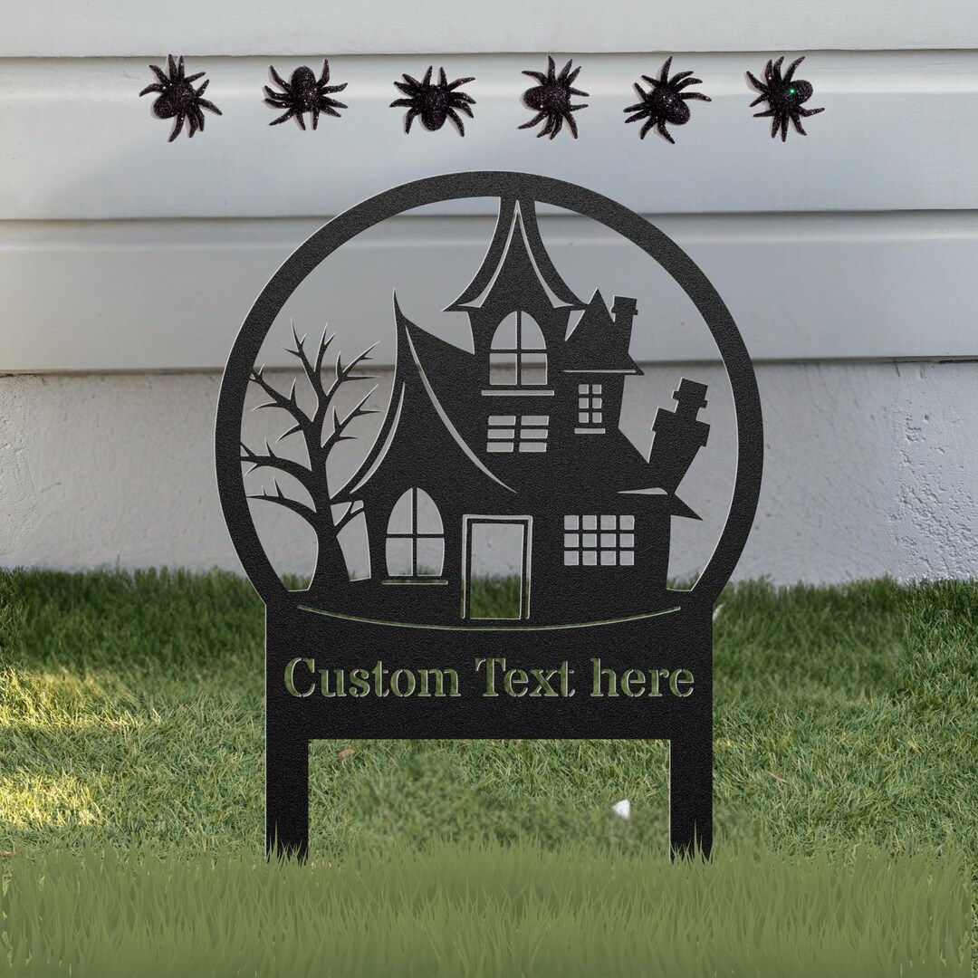 Haunted House Art | Halloween House | Outdoor Halloween Decor | Yard ...