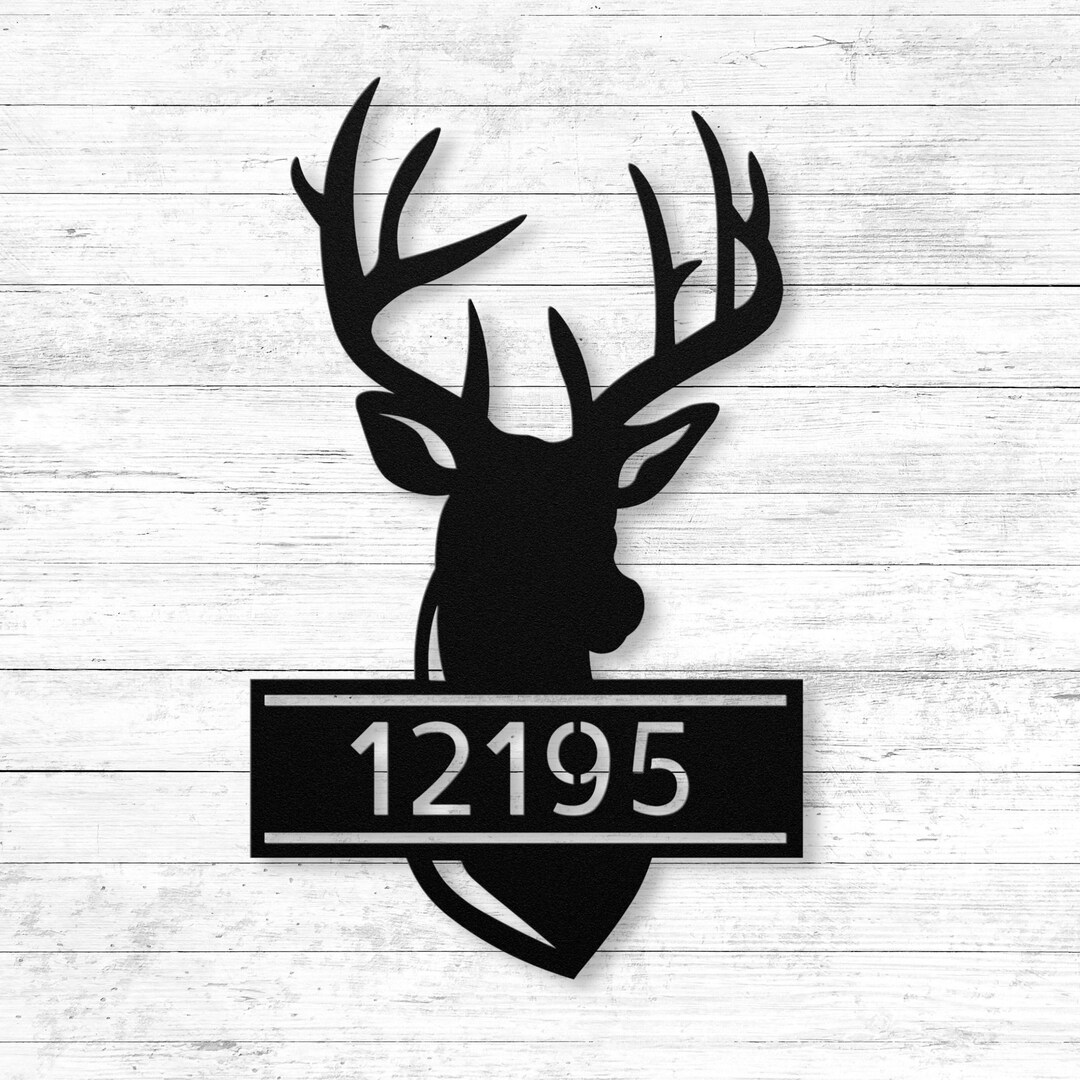 Personalized Deer House Address Sign, Metal House Address Sign, Outdoor ...