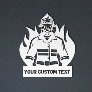 Custom Fireman Sign, American Firefighter Sign, Fireman Metal Wall Art ...