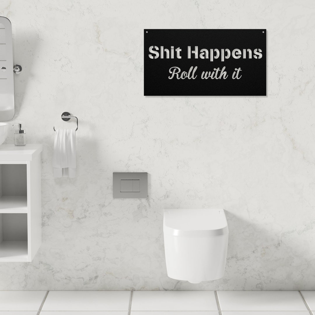 Metal Bathroom Sign, Funny Bathroom Signs, Hilarious Toilet Wall Art ...