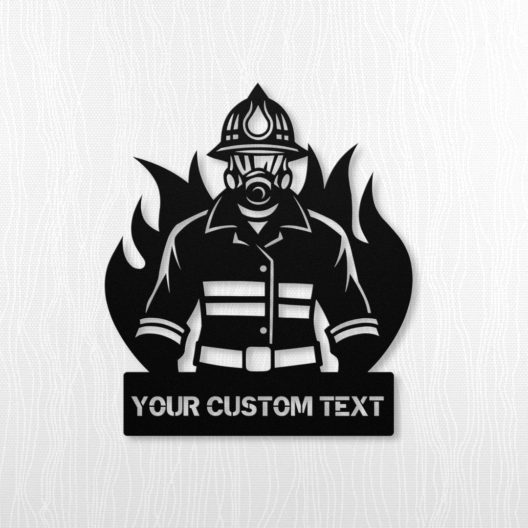 Personalized Firefighter Sign, Fireman Sign Decor, Metal Firefighter ...