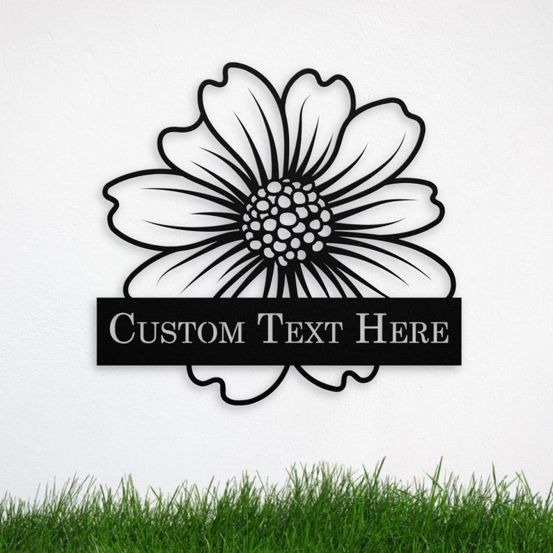 Sunflower Garden Sign, Outdoor Metal Garden Sign Decor, Flower Market ...