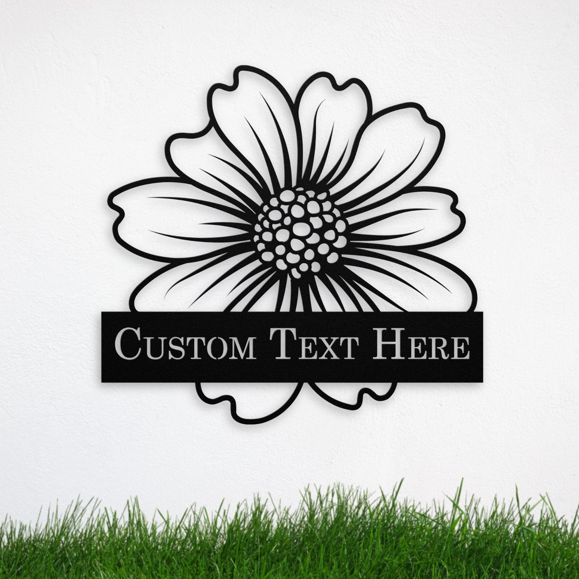 Sunflower Garden Sign, Outdoor Metal Garden Sign Decor, Flower Market ...