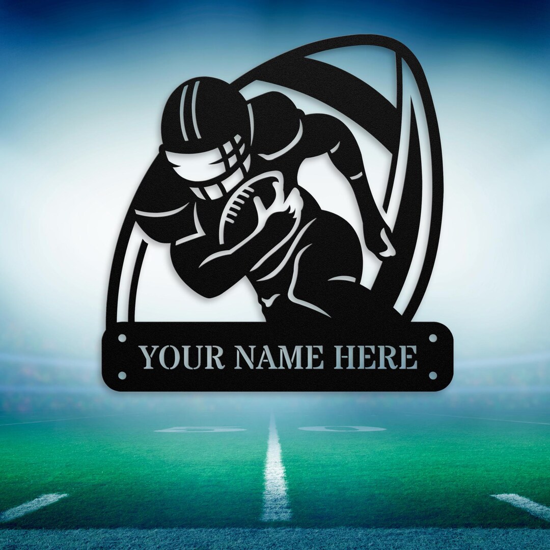 Personalized Football Metal Sign, Custom American Football Player Sign ...