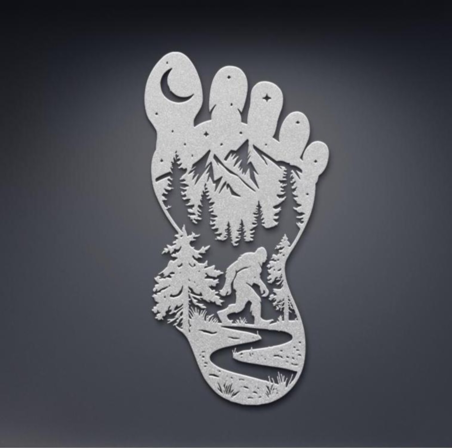 Bigfoot Metal Art, Bigfoot Mountain Decor, Outdoor Sasquatch Metal Sign ...