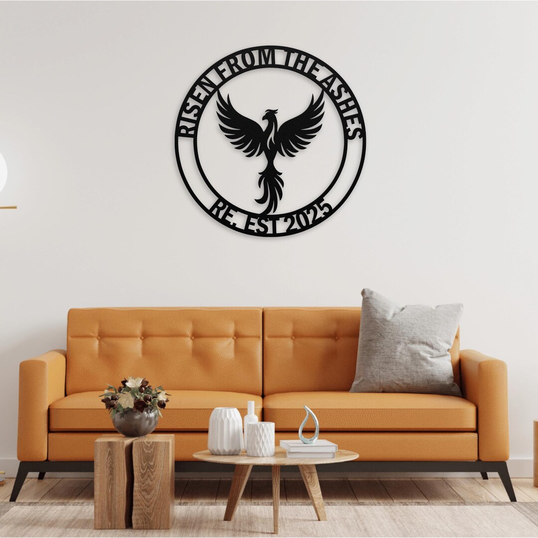 Personalized Phoenix Metal Art, Phoenix Rising Art Home Wall Decor ...