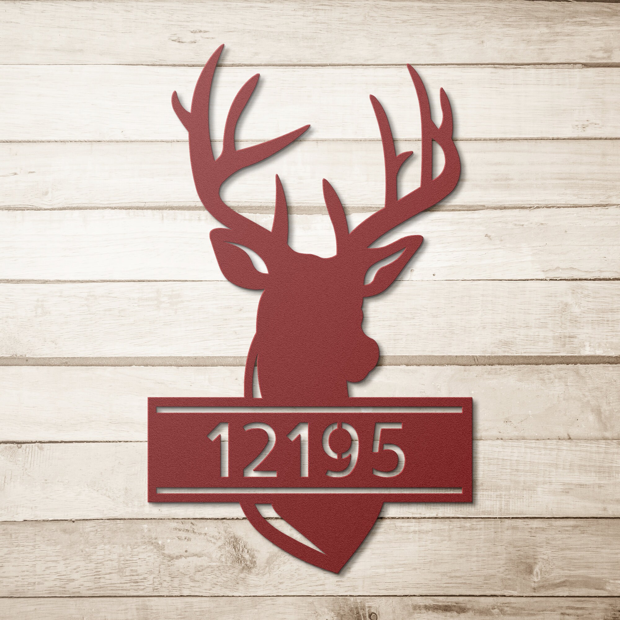 Custom Deer Address Sign, House Numbers With Deer Antlers, Metal House ...