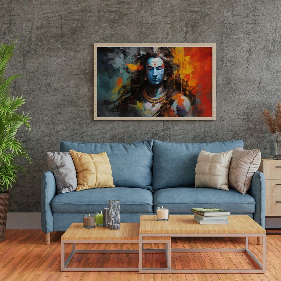 Lord Shiva Canvas Painting: Abstract Spiritual Meditation Art - Etsy