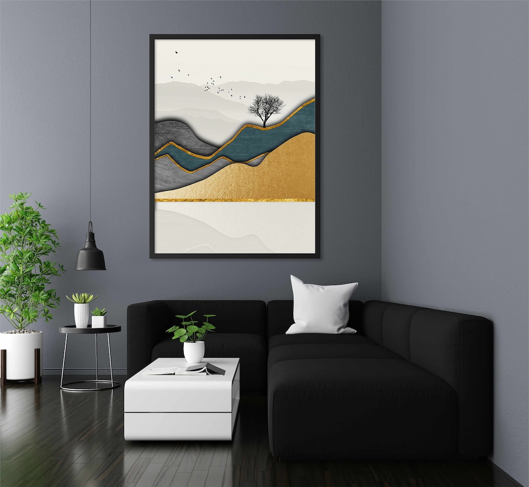 Abstract Modern Art Canvas for Home Decor Abstarct Mid Century Neutral ...