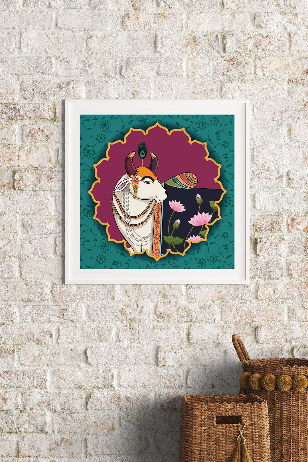 Pichwai Painting of Holy Cow Wall Painting for Home Decor | Indian ...