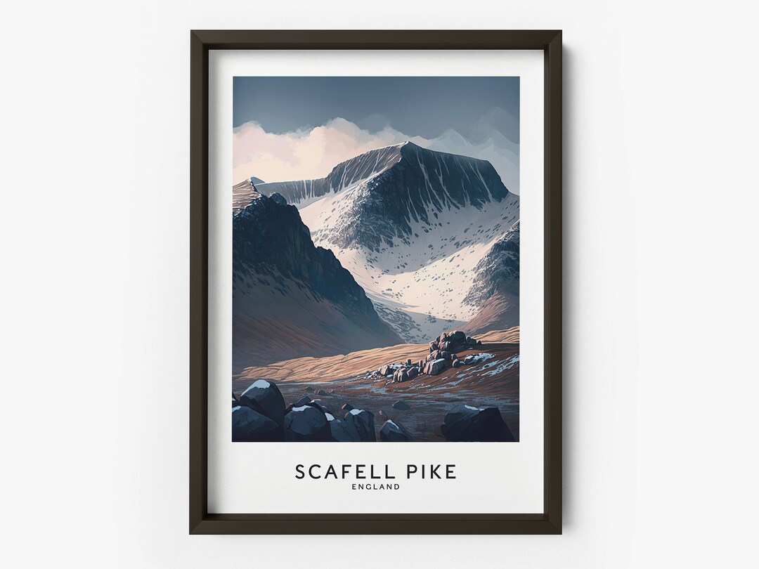 Scafell Pike Art Print - Scafell Pike Location Print, Mountaineering ...