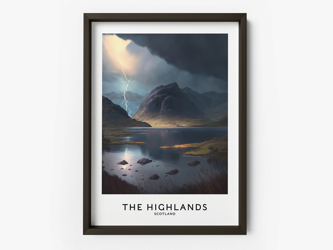 Scottish Highlands Art Print - Highlands Art Print, Scotland Print ...